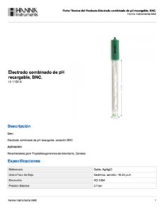hi1131b-electrodo-combinado-de-ph-recargable-bnc-hanna-industrias-asociadas | Industrias Asociadas